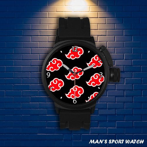 Brand New Naruto Akatsuki Cloud #2 Custom Man's Sport Watch by ...