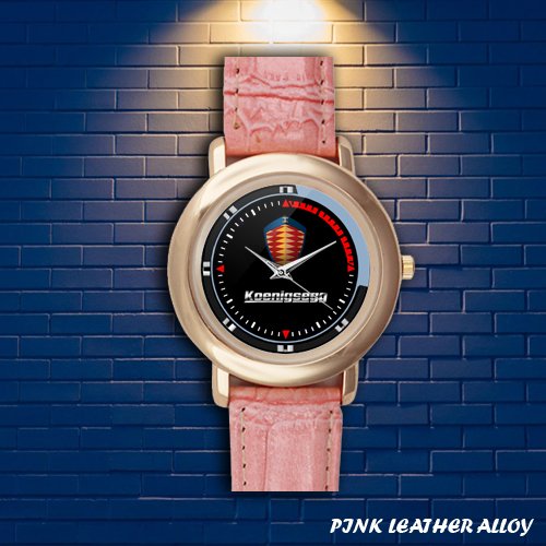 Brand New Koenigsegg Automotive Custom Gold-tone Pink Leather Watch by ...