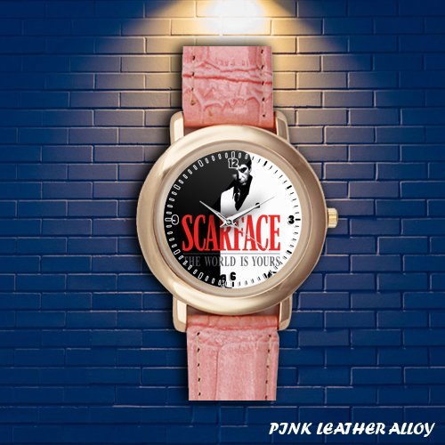 Brand New Scarface The World Is Yours Movie Custom Gold-tone Pink ...
