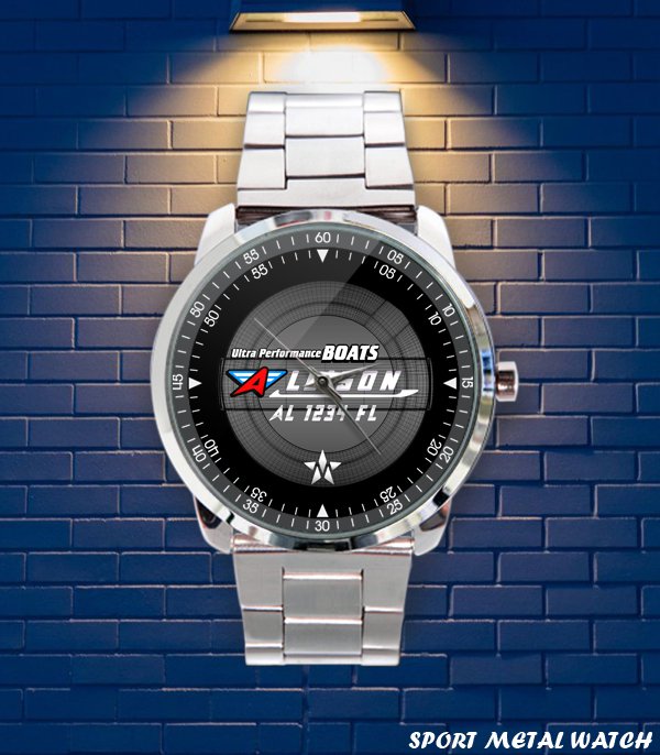 Brand New Allison Boats Logo Custom Round Metal Watch by Awalwatchshop