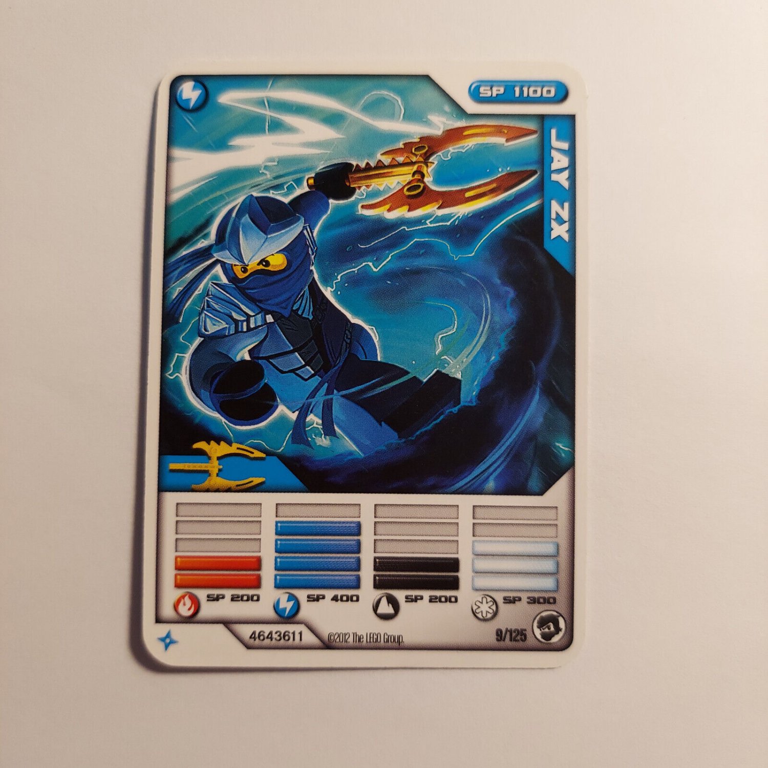 LEGO Ninjago Jay ZX Single Card # 9 of 125 Masters of Spinjitzu Deck 2 NA