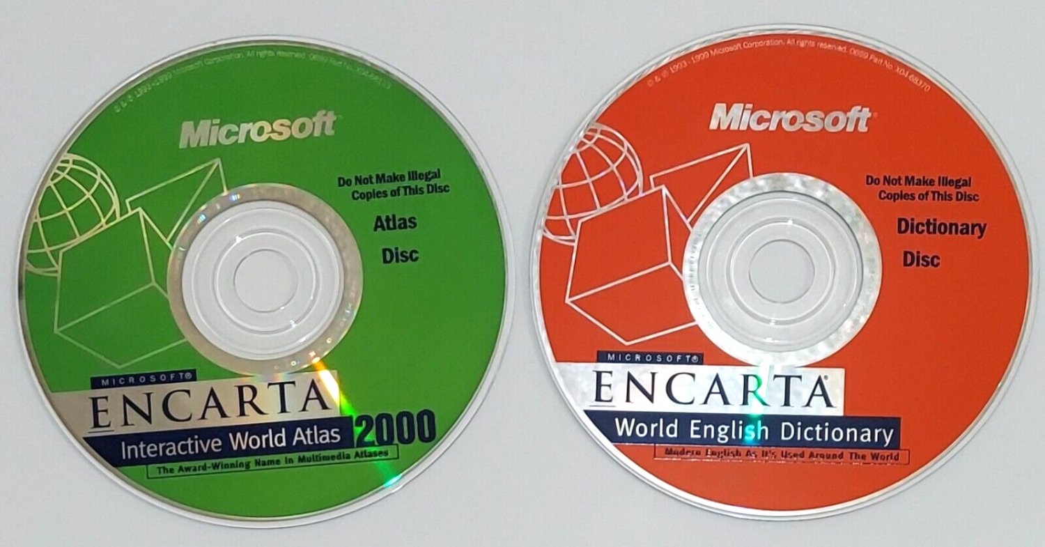Microsoft Encarta Interactive Atlas & English Dictionary 2000 CD Discs Only