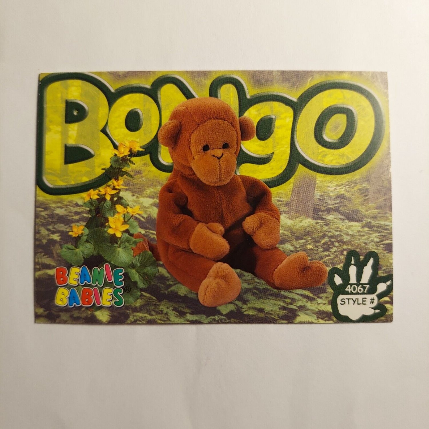 Ty Beanie Babies Bongo Monkey Tan Tail Trading Card 2nd Edition Series ...