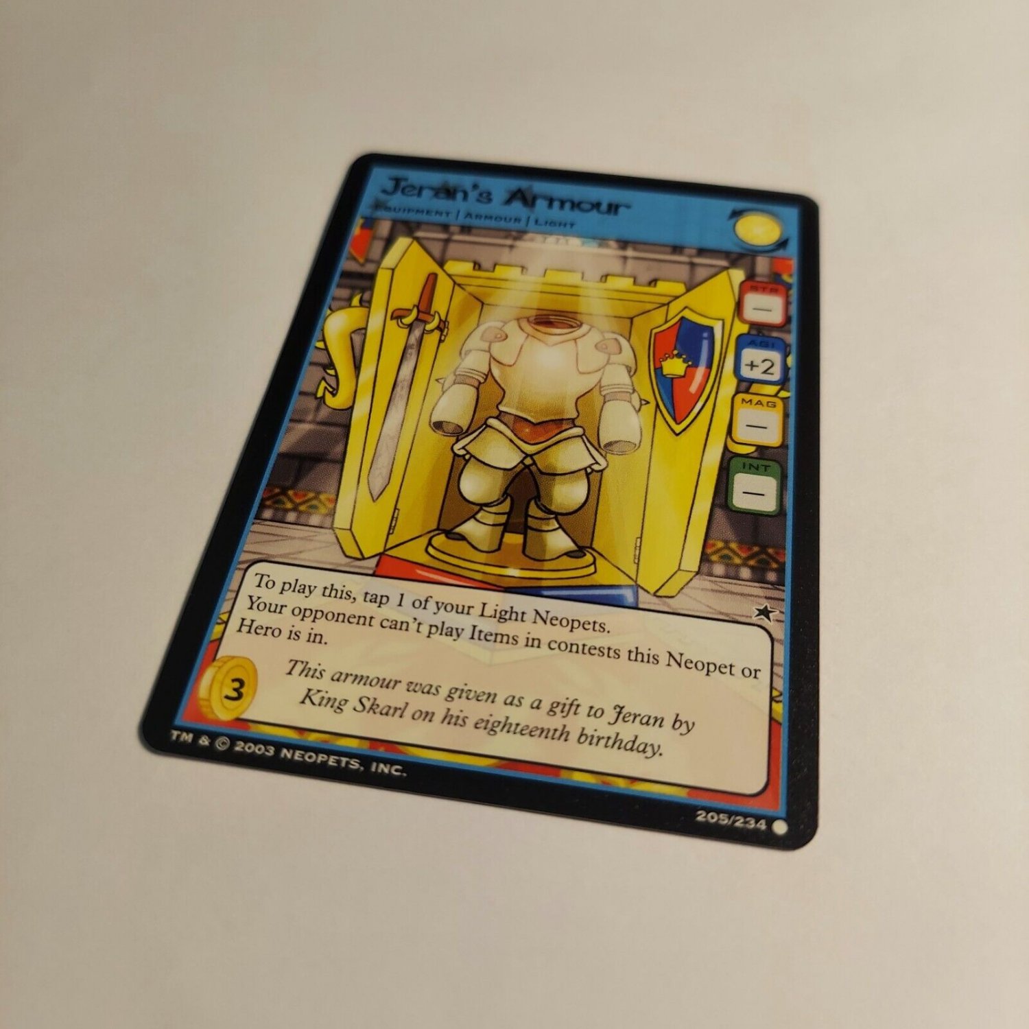Neopets TCG # 205/234 Jeran's Armour Base Set Single Card WOTC