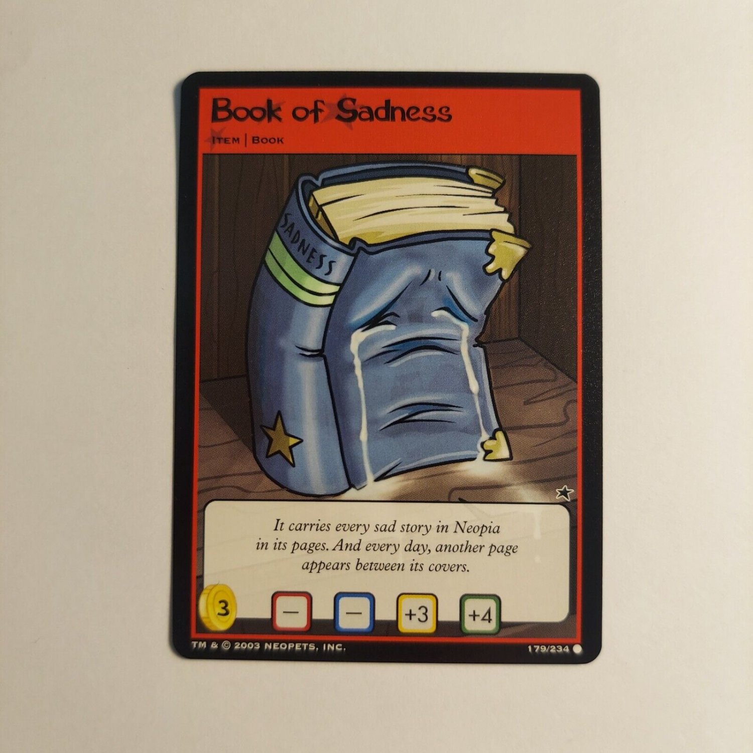 Neopets TCG # 179/234 Book of Sadness Base Set Single Card WOTC
