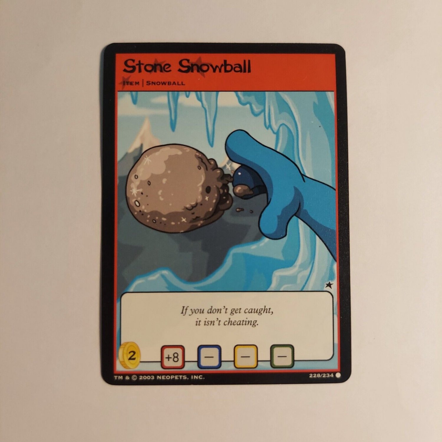 Neopets TCG # 228/234 Stone Snowball Base Set Single Card WOTC