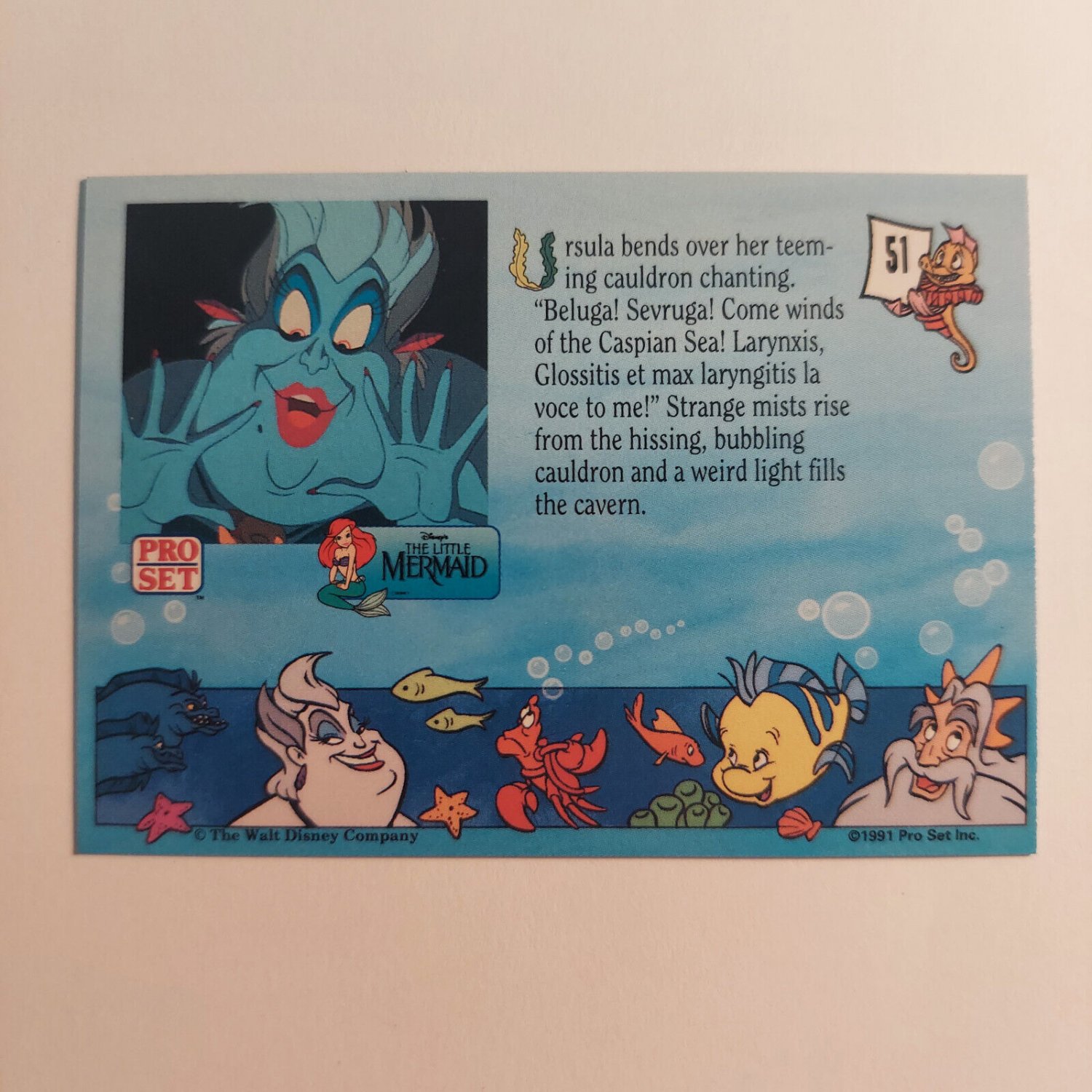 Disney The Little Mermaid 1991 Pro Set Trading Card #51