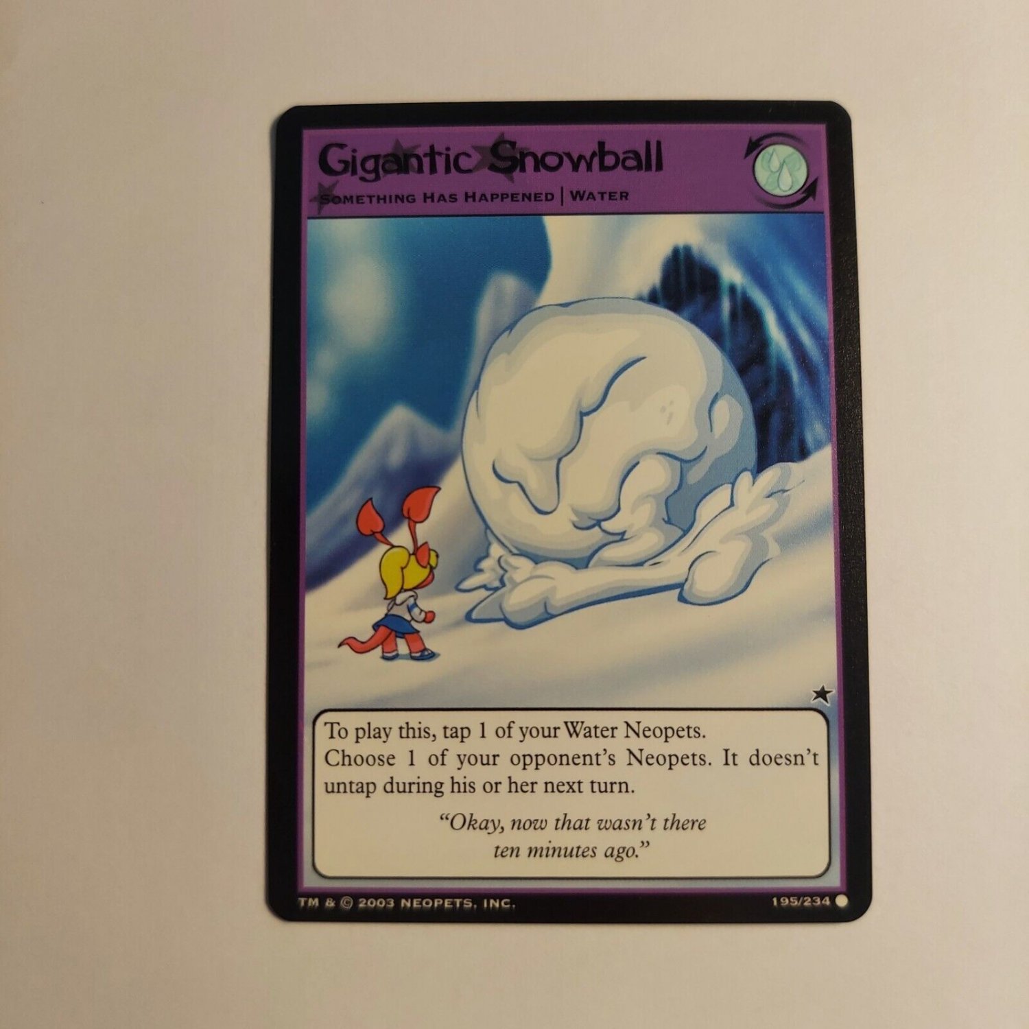 Neopets TCG # 195/234 Gigantic Snowball Base Set Single Card WOTC