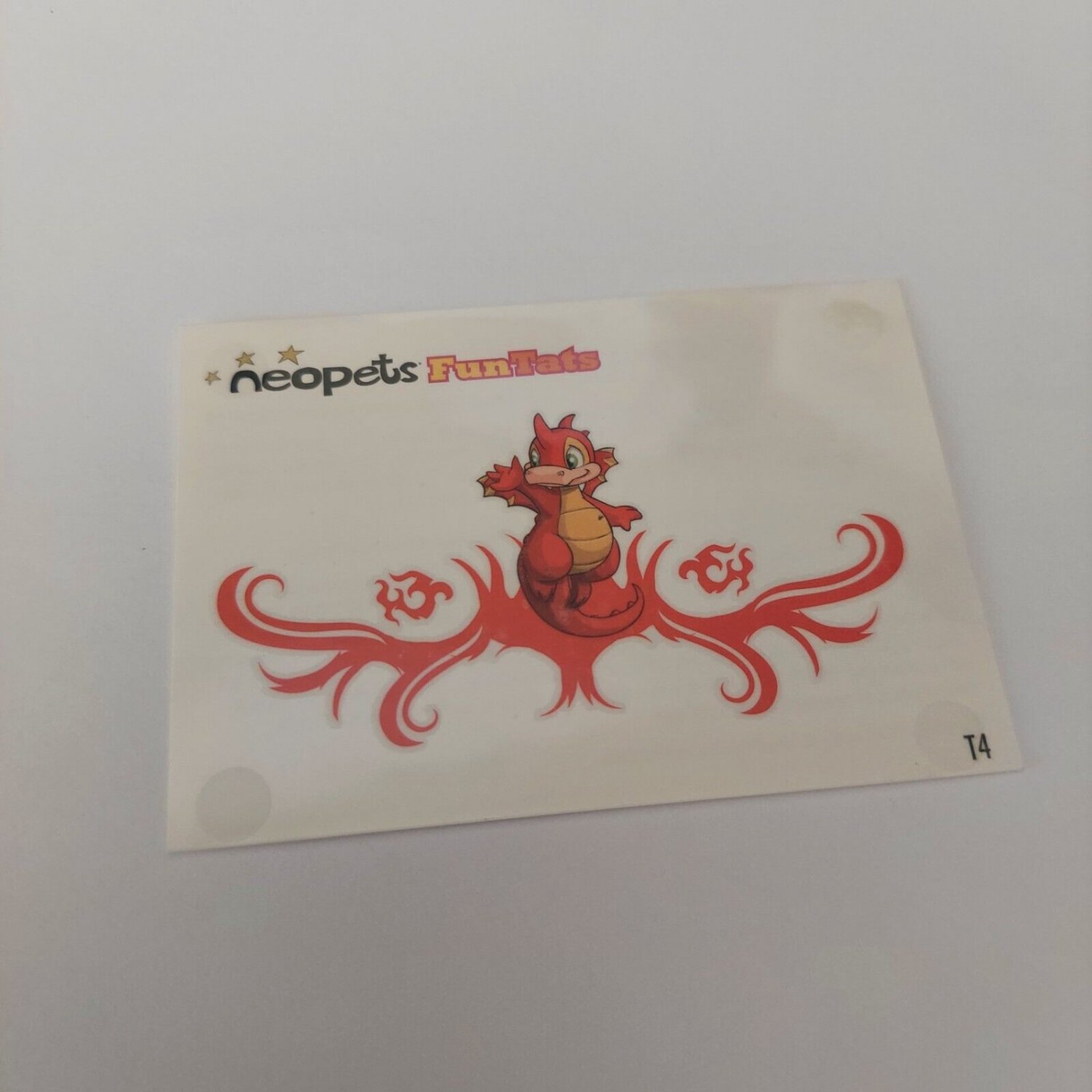 Neopets Enterplay Trading Card Fun Pak Single FunTats T4 Red Scorchio