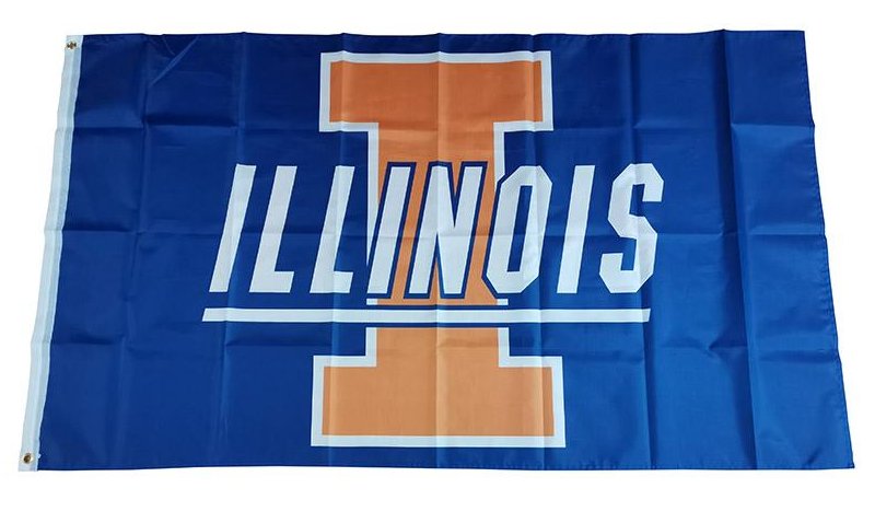Illinois Fighting Illini polyester Flag banner 3ft*5ft