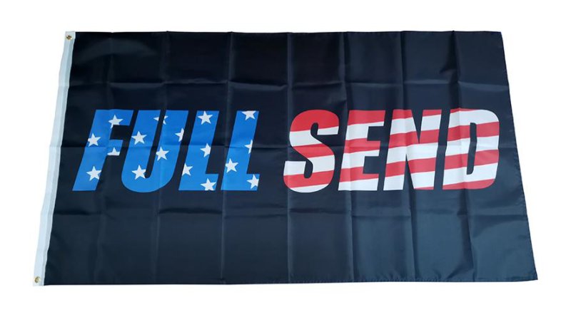 Black Background USA Full Send Flag banner 3ft*5ft