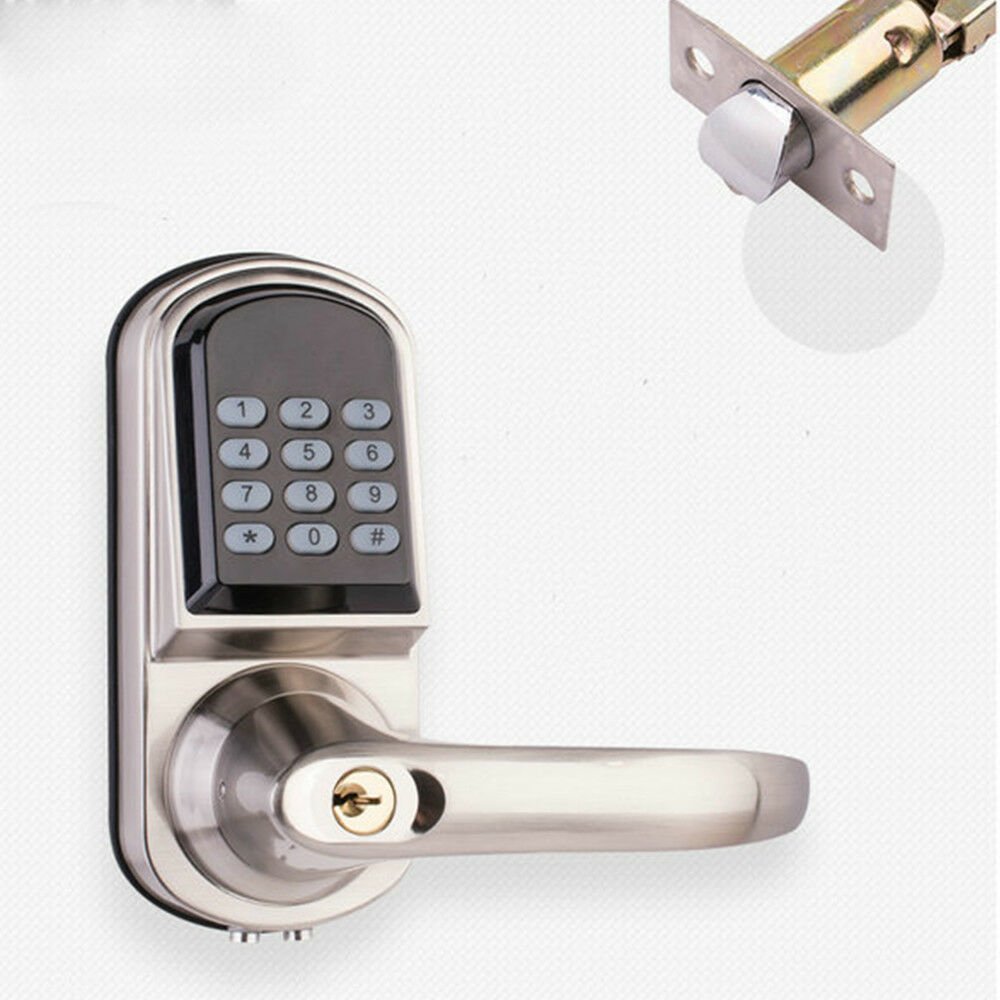 Digital Electronic Code Keyless Keypad Security Entry Door Lock Card ...