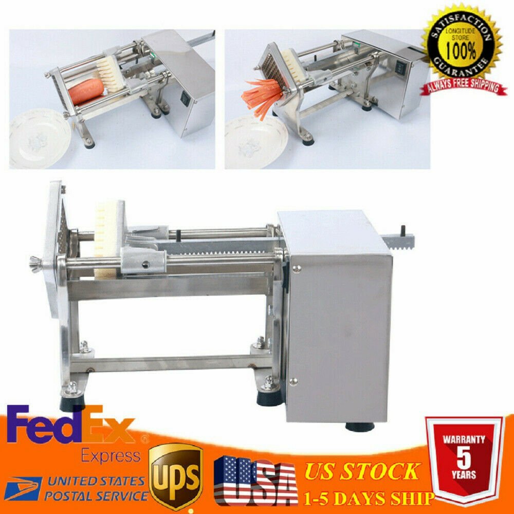 110V Electric French Fries Chip Cutter Potato Chips Slicer + 6mm 9mm ...