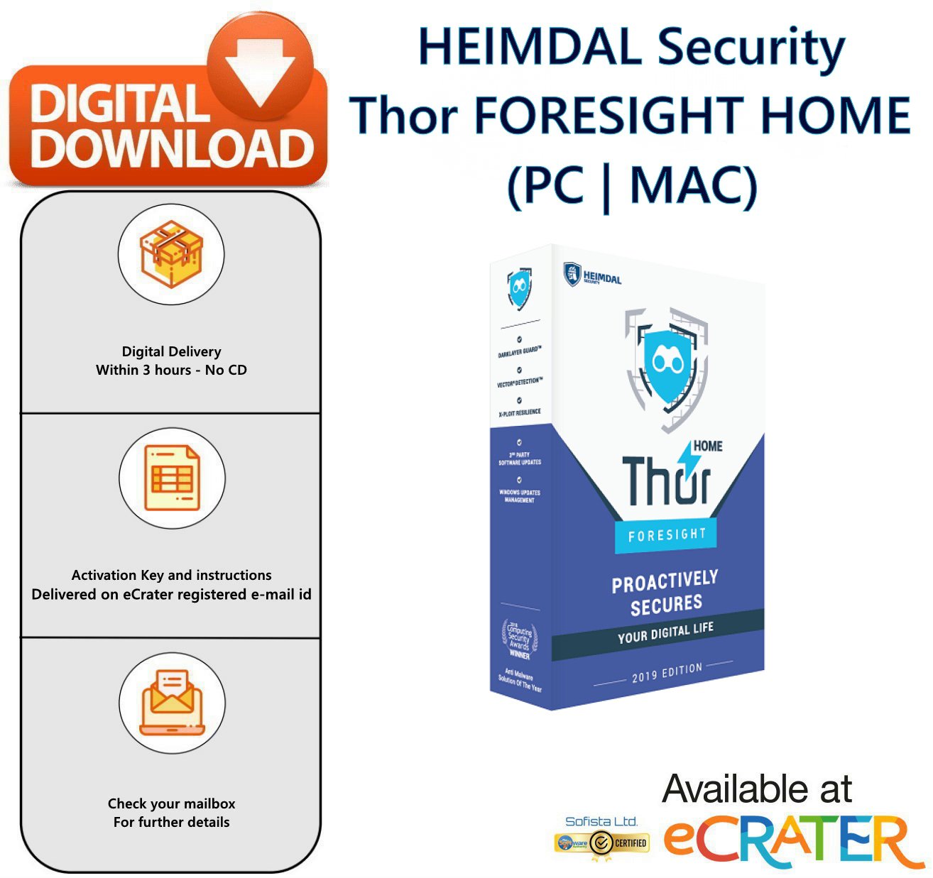 Heimdal Security Thor FORESIGHT HOME [1 Device | 1 Year] Next-gen Anti ...