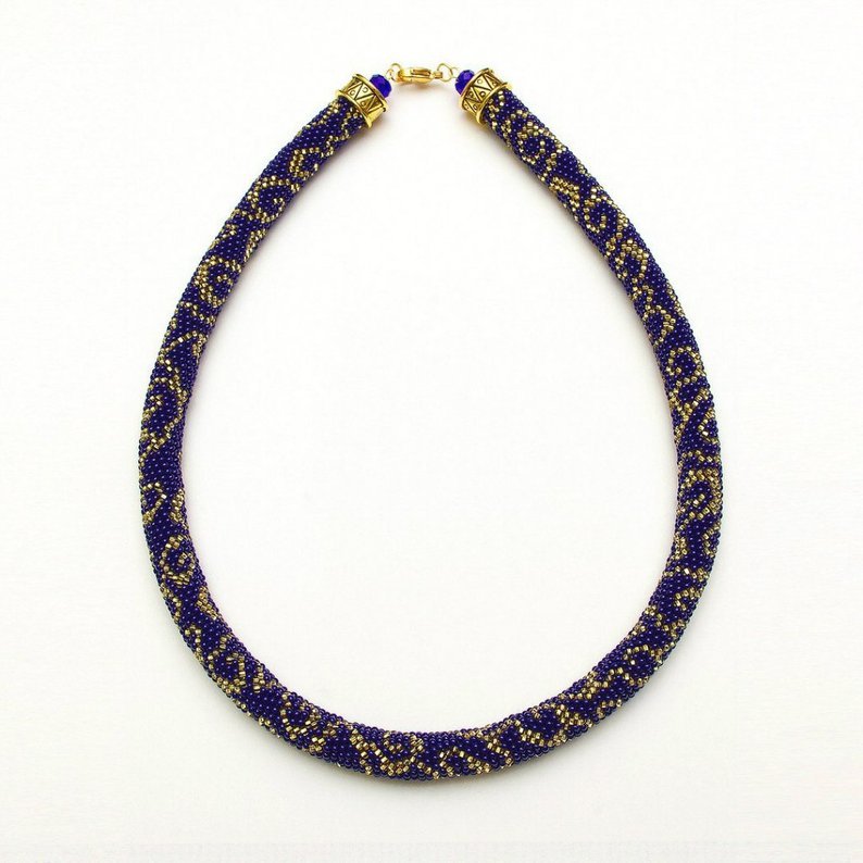 Bead Crochet Necklace Pattern, pattern for bead crochet necklace