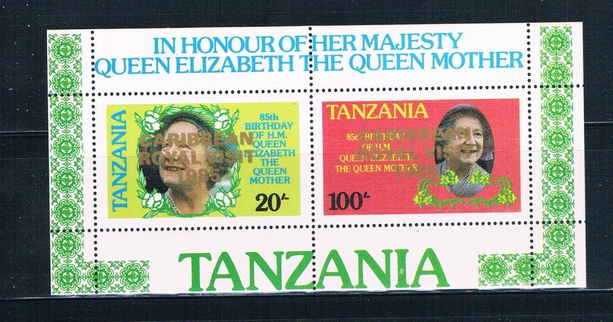 Tanzania 297a Unused Souvenir Sheet Caribbean Royal Visit CV 20.00 (ML0343)