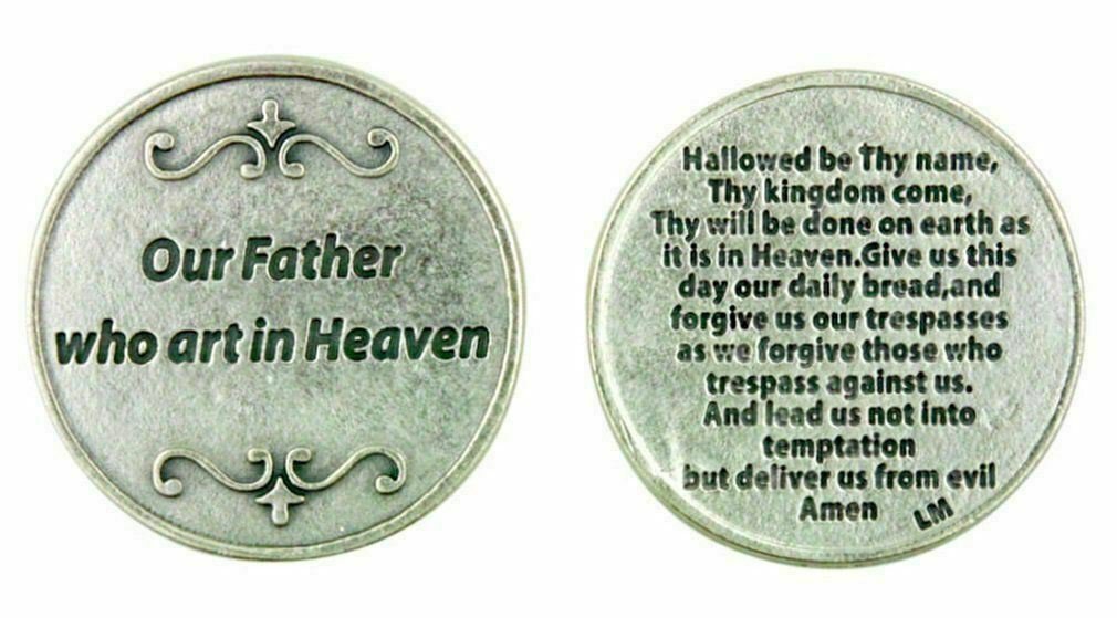 Our Father Who Art in Heaven Prayer Coin Italian Pocket Token