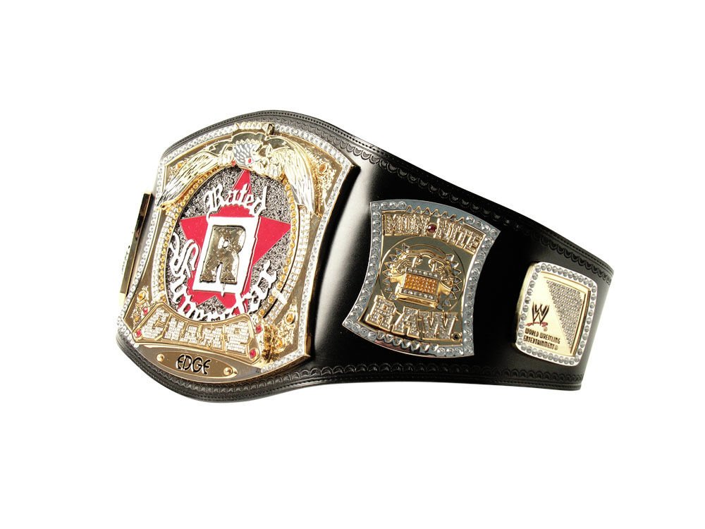 Edge Rated R Spinner Championship Title Belt with Free Carrying Bag