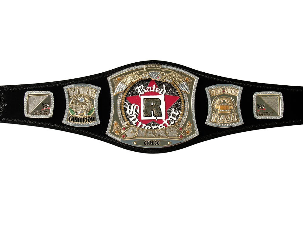Edge Rated R Spinner Championship Title Belt with Free Carrying Bag