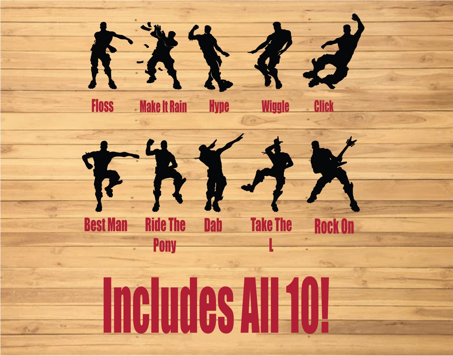 Fortnite Dancing Wall Decals, Fortnite Party Supplies, Fortnite