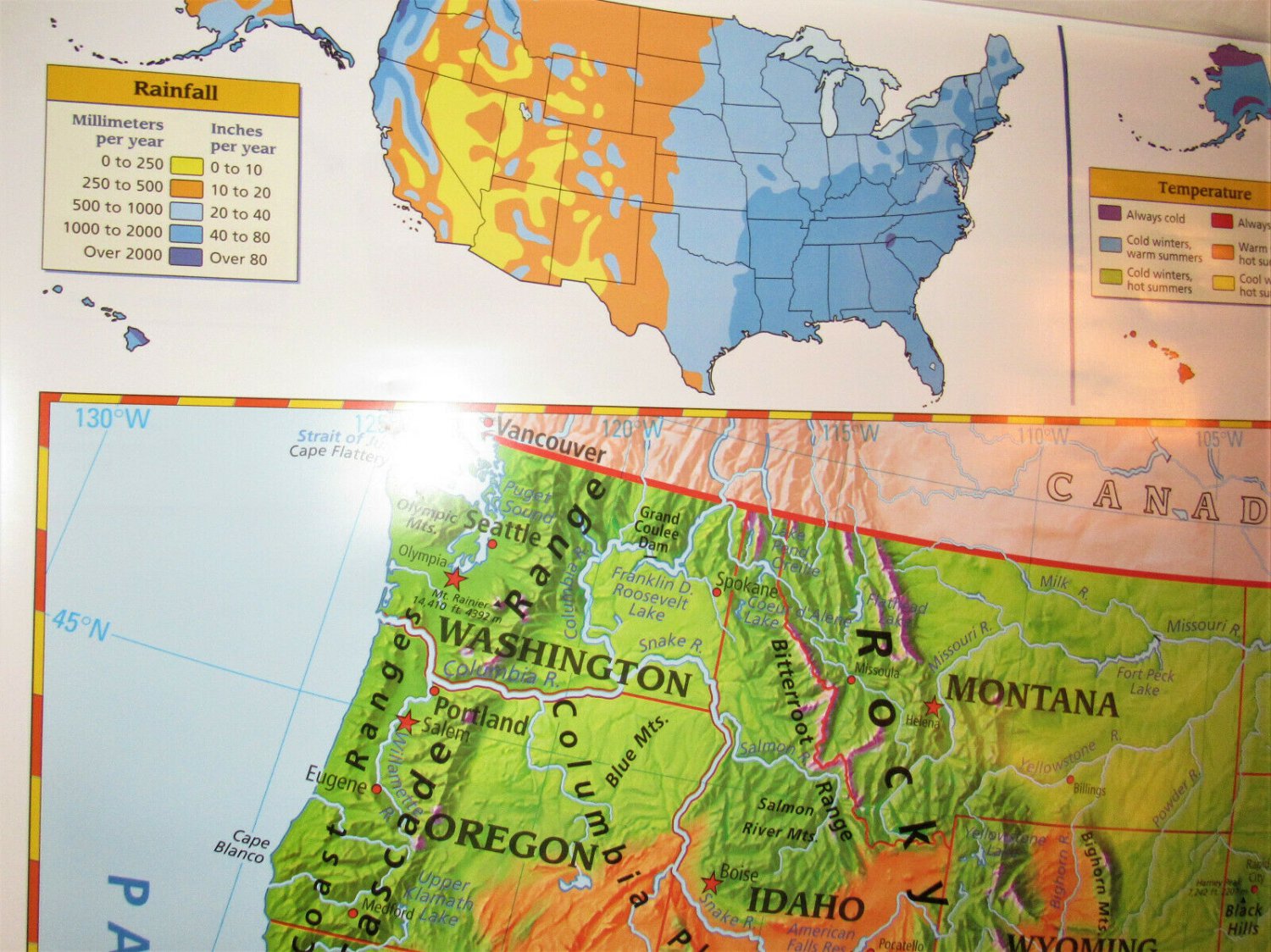 Map United States Pull Down Political & Physical Maps Nystrom ...