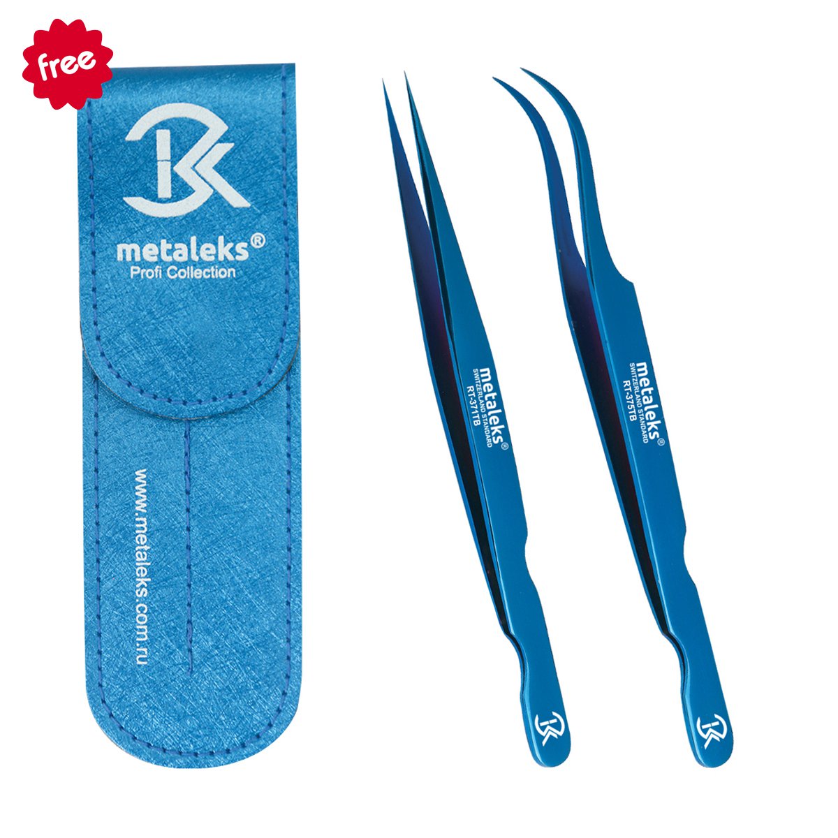 Blue Titanium Coated Tweezers with Blue Metallic Double Tweezer ...
