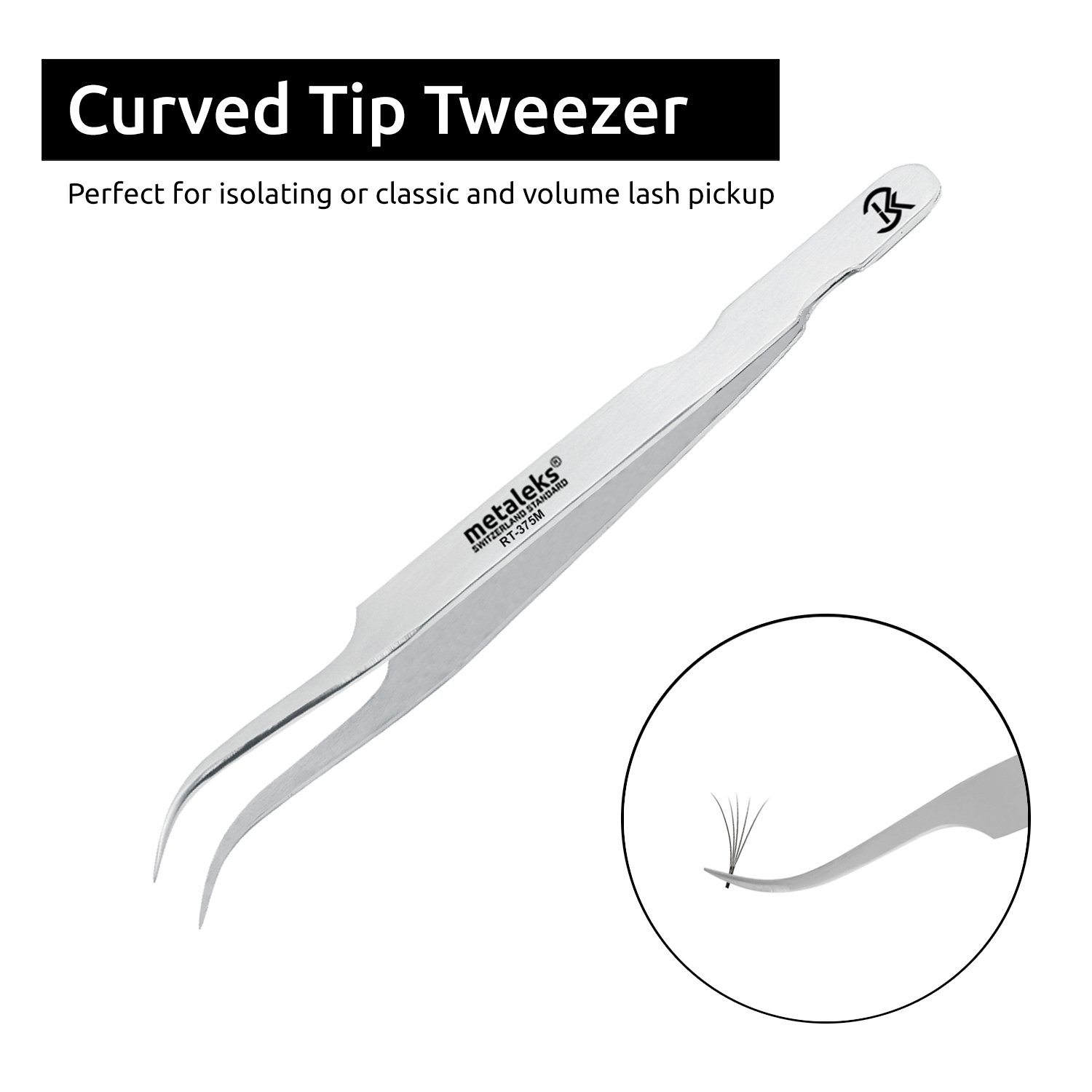 Eyelash Extension Tweezers, Matt Finish, FREE Black Magnetic Double ...
