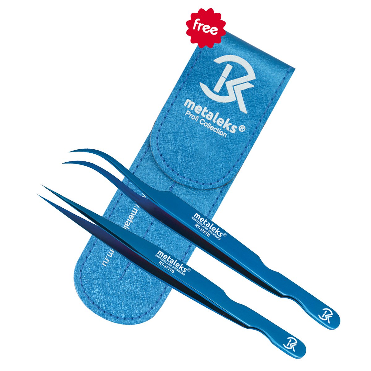 Blue Titanium Coated Tweezers with Blue Metallic Double Tweezer ...