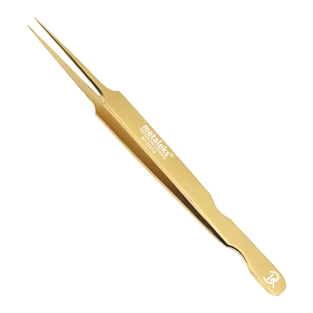 Golden Titanium Coated Tweezers with Golden Double Tweezer Magnetic Pouch