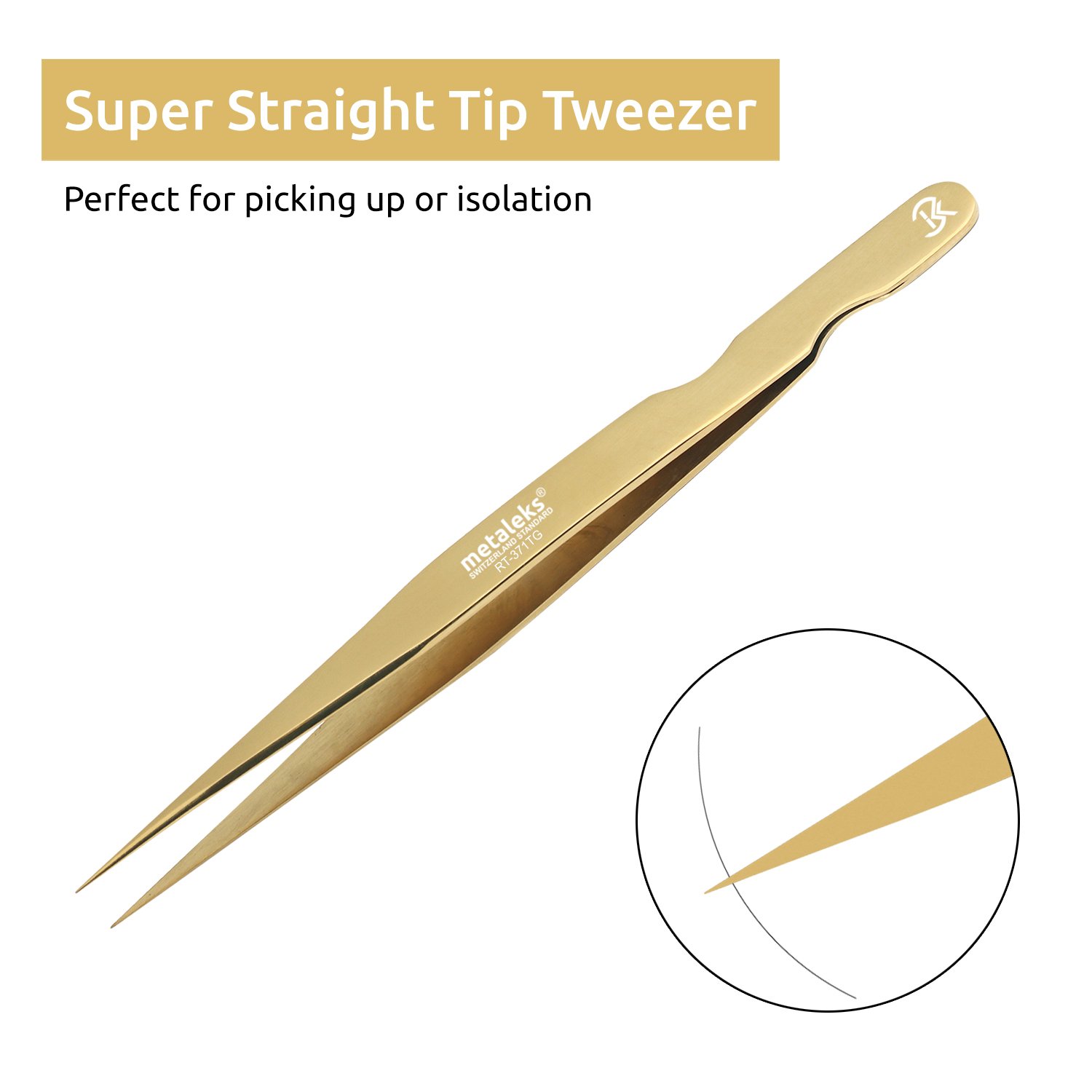 Golden Titanium Coated Tweezers with Golden Double Tweezer Magnetic Pouch