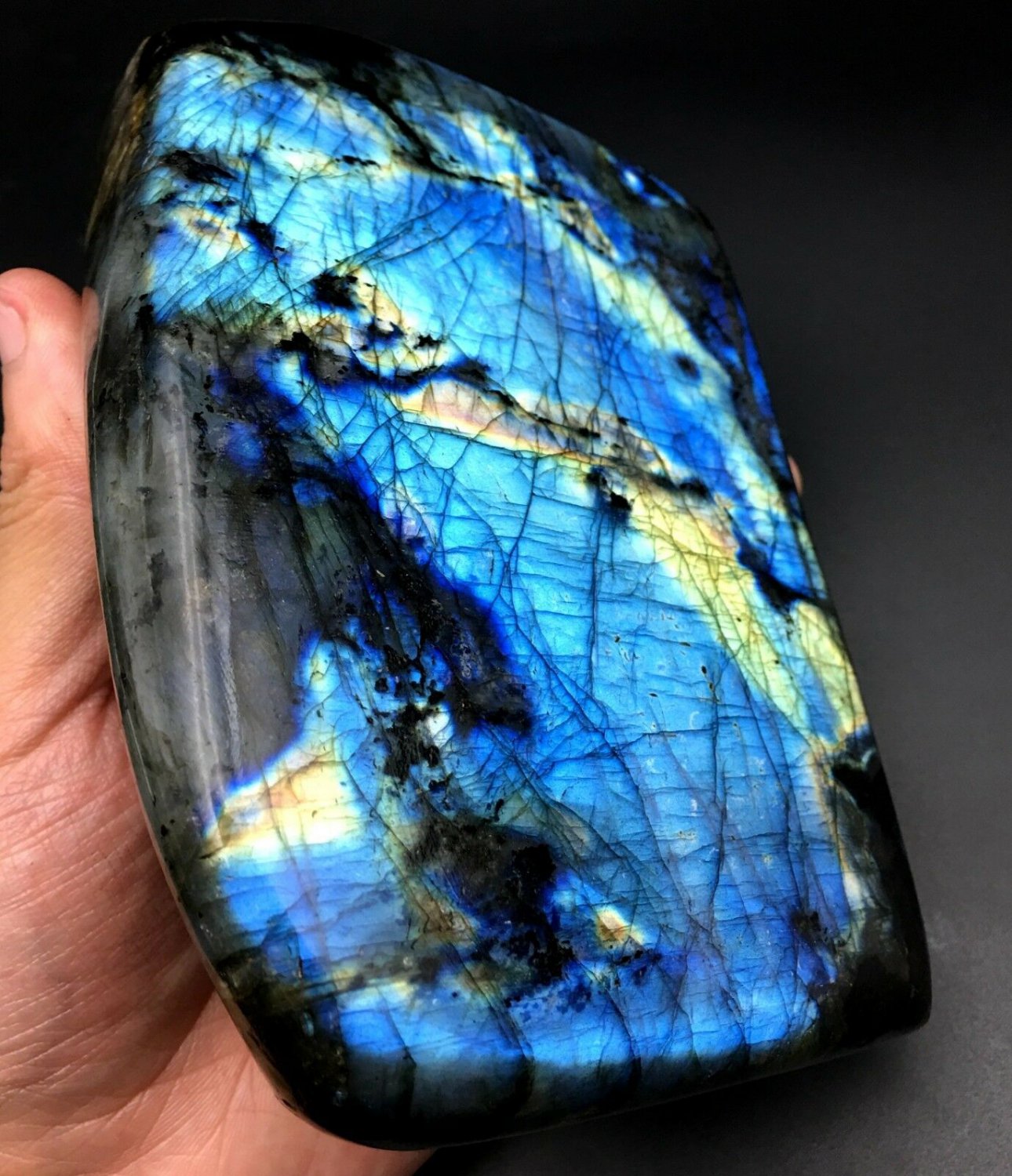 1528g Natural Labradorite Crystal Rough Polished From Madagascar LQ24