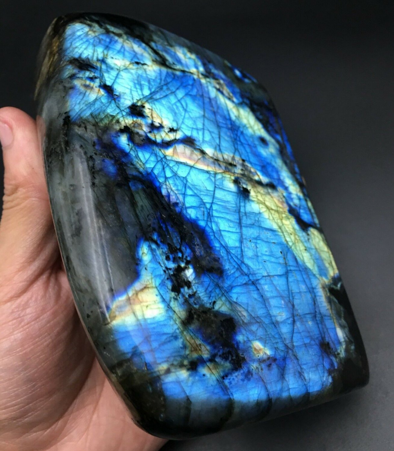 1528g Natural Labradorite Crystal Rough Polished From Madagascar LQ24