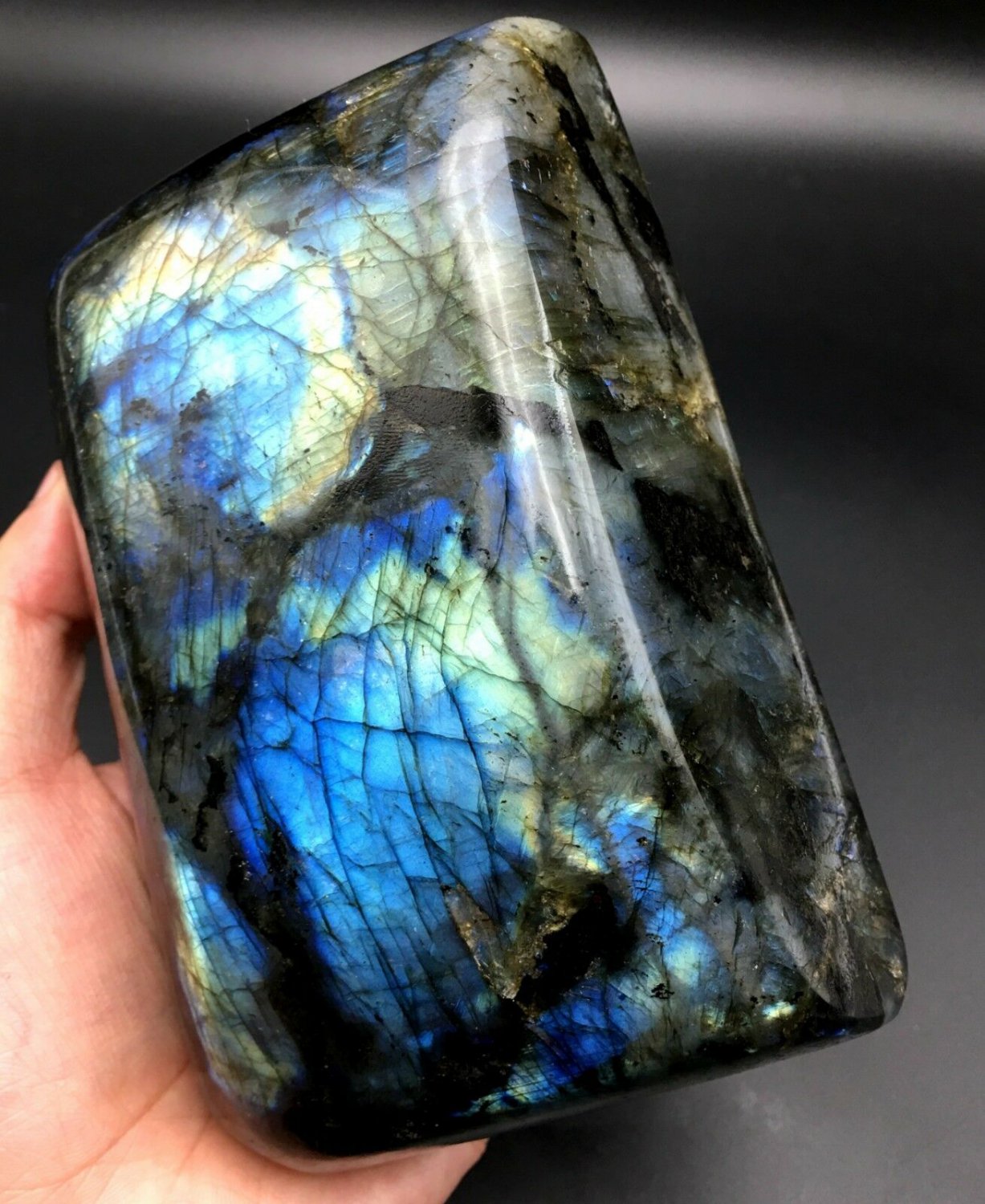 1528g Natural Labradorite Crystal Rough Polished From Madagascar LQ24