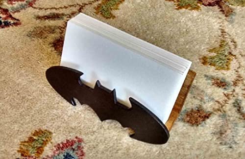 Batman Inspired Wooden Desktop Business Card Holder