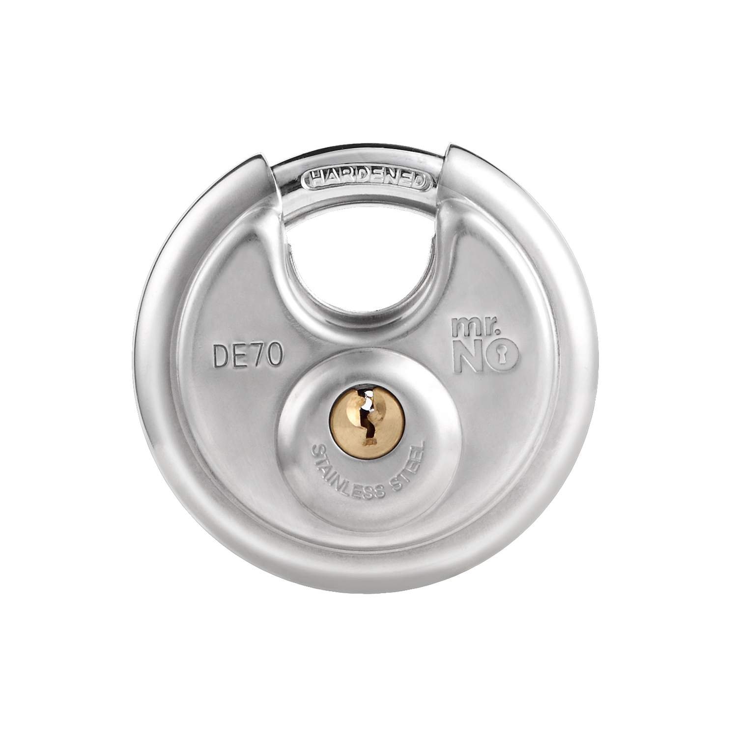 mr.NO PATENTED Stainless Steel High Security DE70 Disc Padlock 2-3/4"