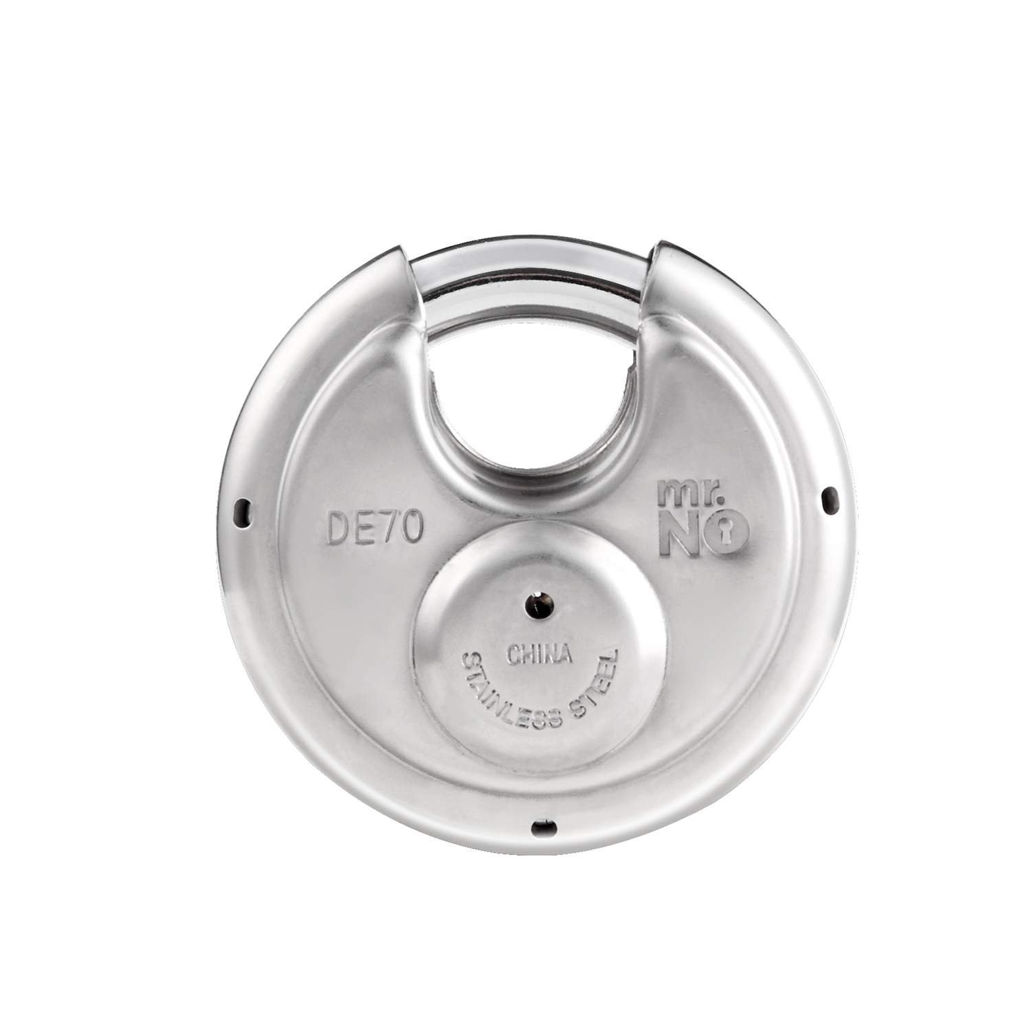 mr.NO PATENTED Stainless Steel High Security DE70 Disc Padlock 2-3/4"