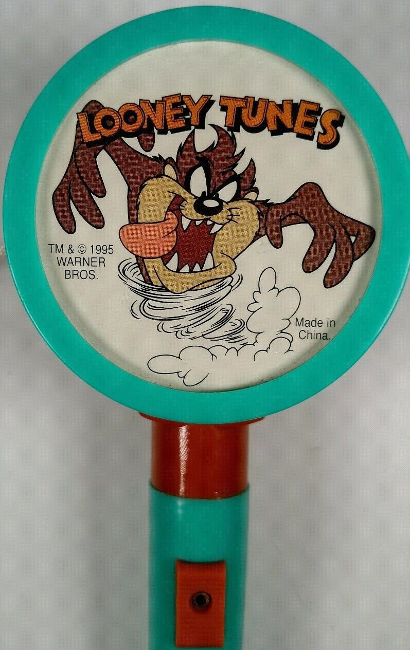 1995 Vintage TAZ Looney Tunes light up Monkey Drum Spinning Toy Collectable
