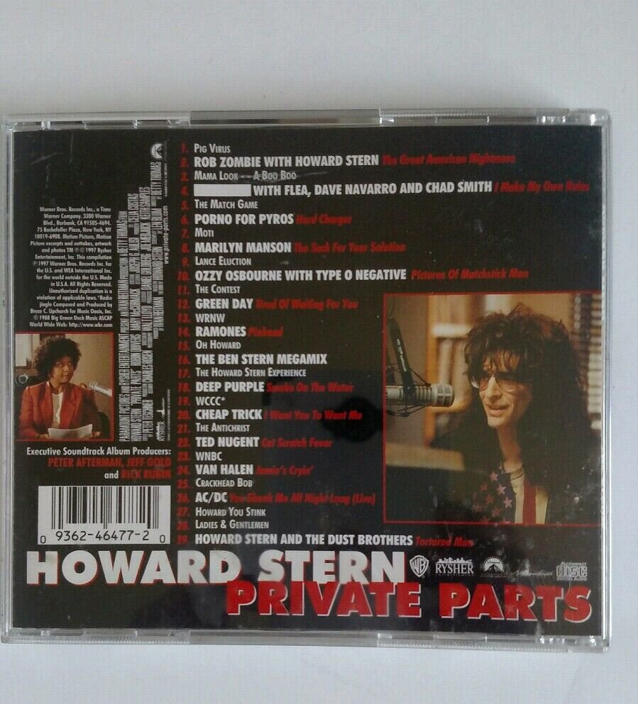 PRIVATE PARTS Howard Stern Movie Original Soundtrack CD 1997 AC/DC VAN ...