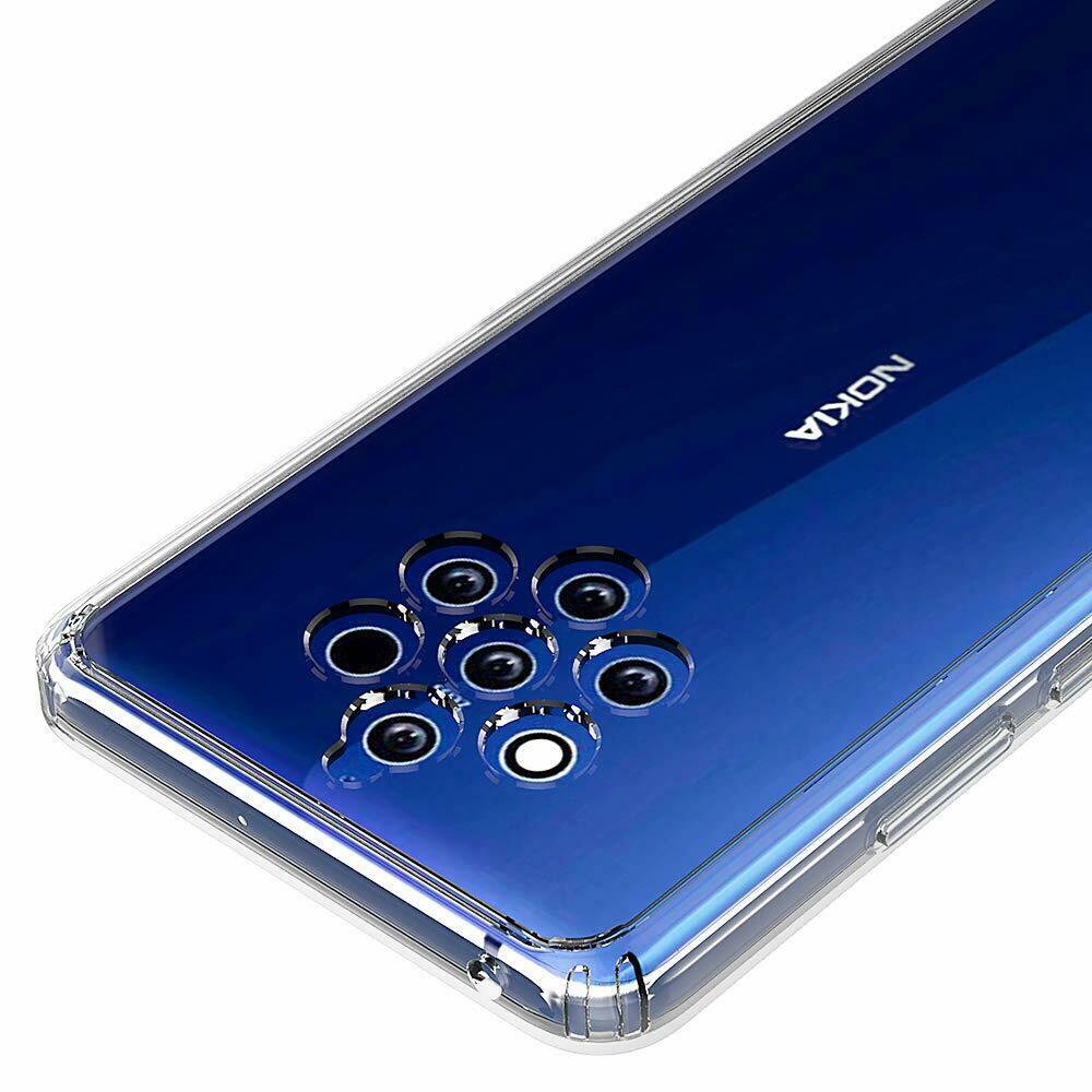 Nokia 9 PureView Case TPU Grip Bumper and Clear Hard PC Backplate Slim ...