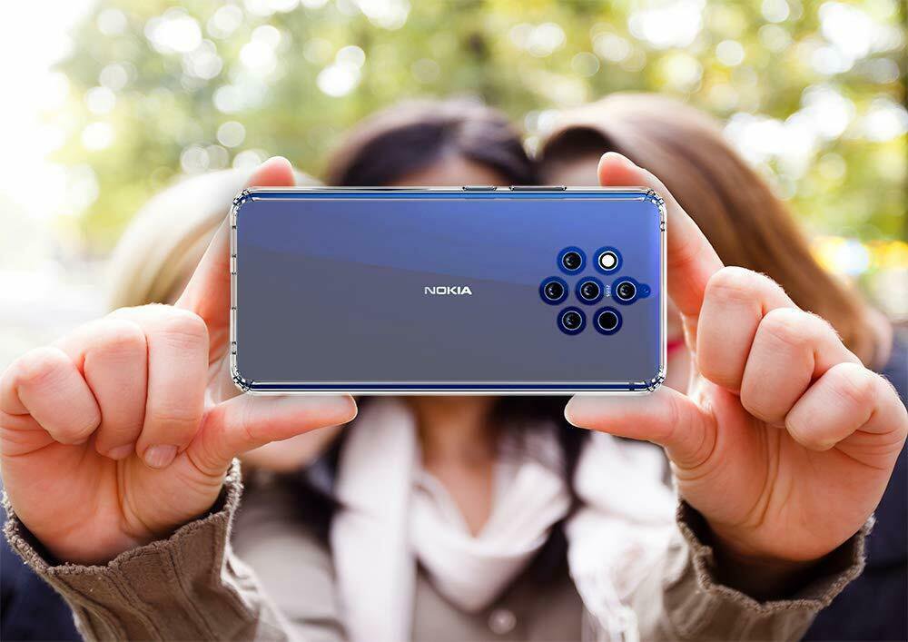 Nokia 9 PureView Case TPU Grip Bumper and Clear Hard PC Backplate Slim ...