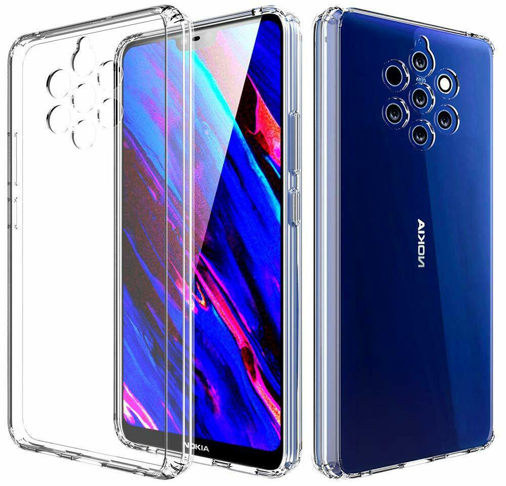 Nokia 9 PureView Case TPU Grip Bumper and Clear Hard PC Backplate Slim ...