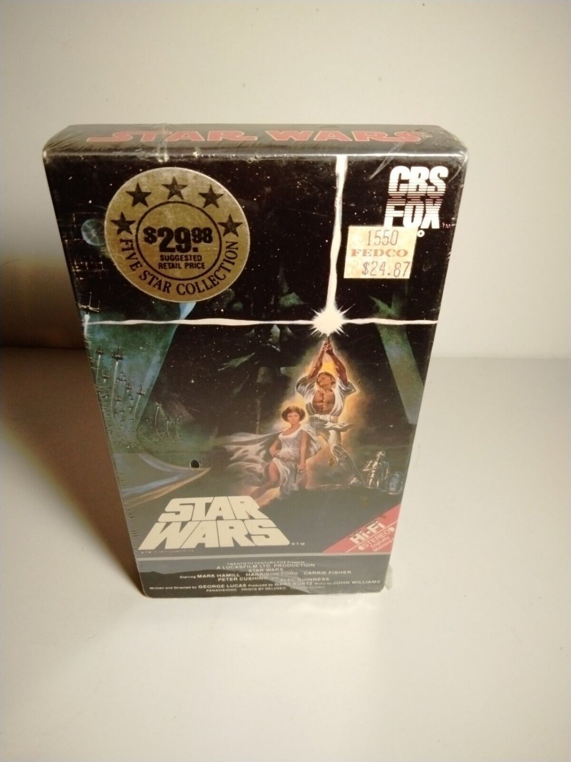 1984 Star Wars CBS FOX VHS Partly Sealed Red Label Gold 5 Star Vintage