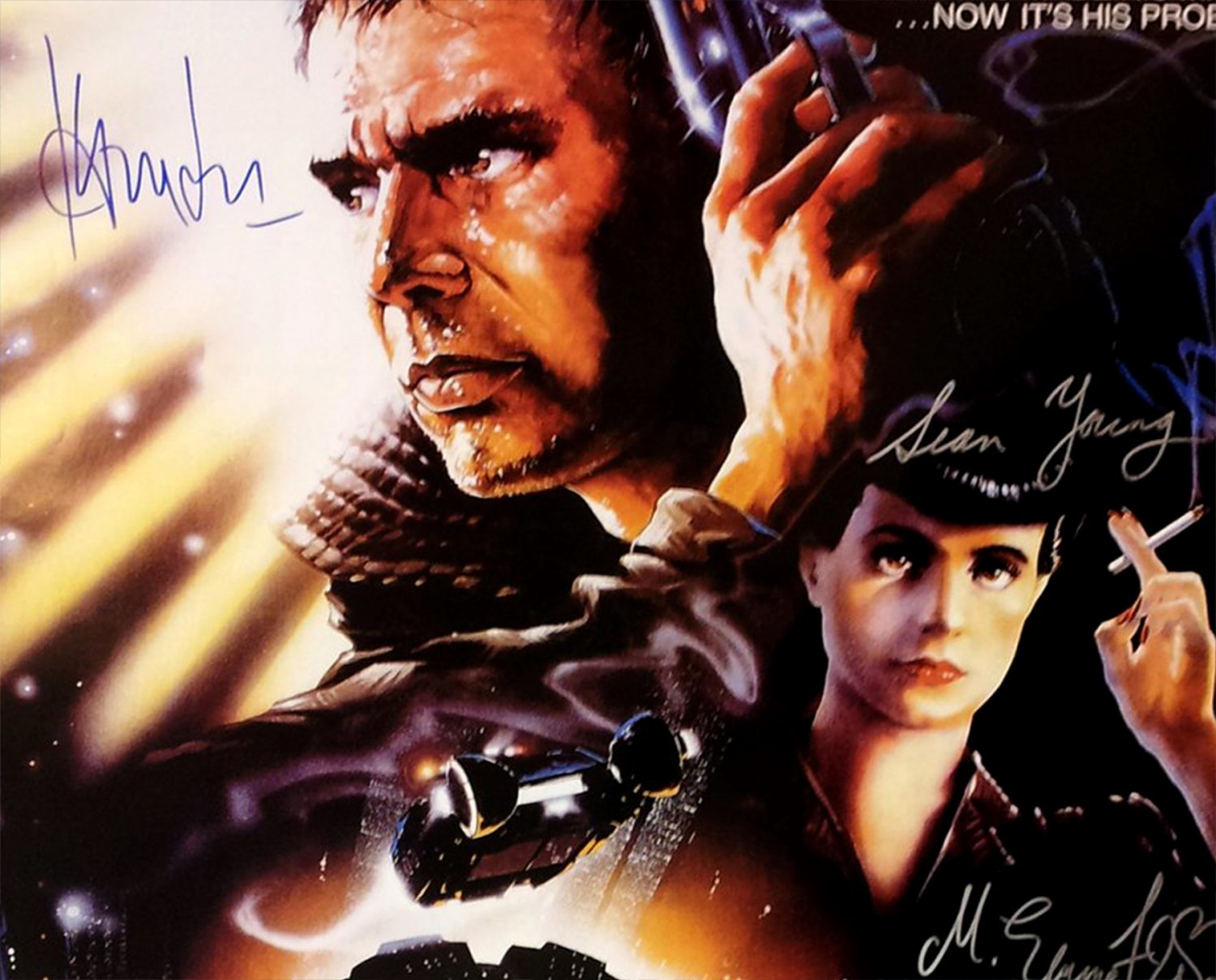 signed BLADE RUNNER Movie Poster by 7 members of the Cast