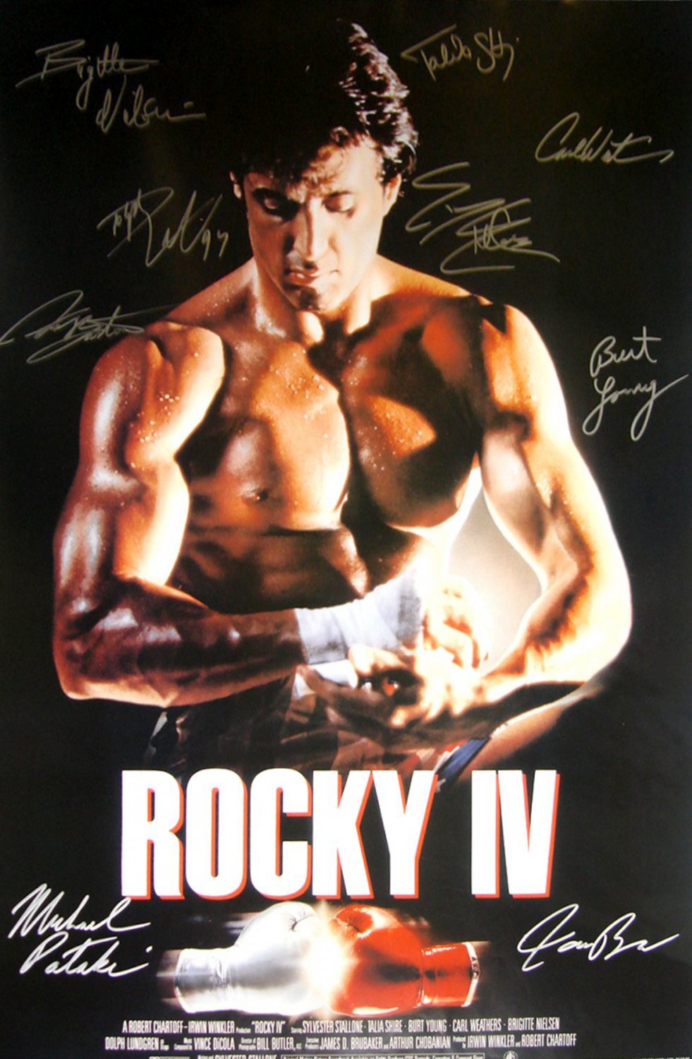 Signed ROCKY IV Movie Poster by 9 members of the Cast