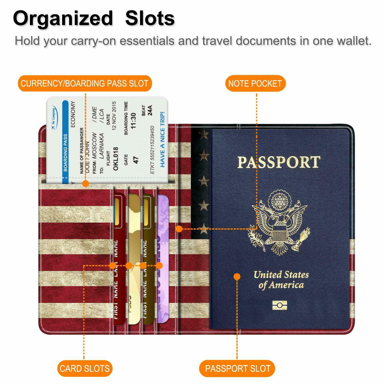 RFID Blocking Passport Holder Travel Wallet Leather Case Cover Securely ...