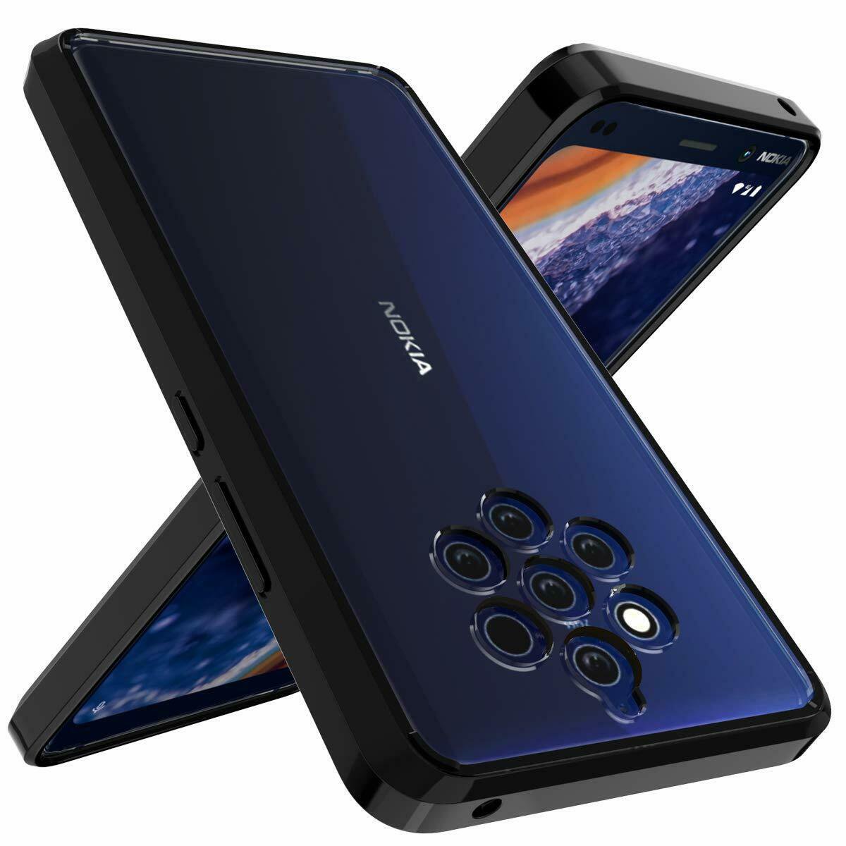 For Nokia 9 PureView Case Shock Absorbing Air Hybrid Armor Clear Cover ...