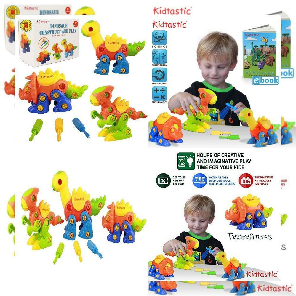 Kidtastic Dinosaur Toys - STEM Learning Original (106 pieces), 3 pack ...