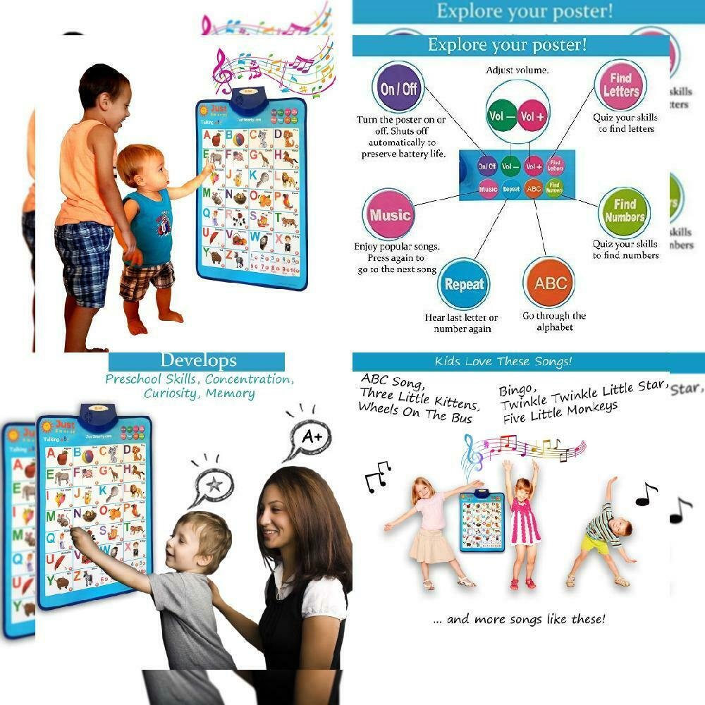 Just Smarty Electronic Interactive Alphabet Wall Chart, Talking Abcs ...