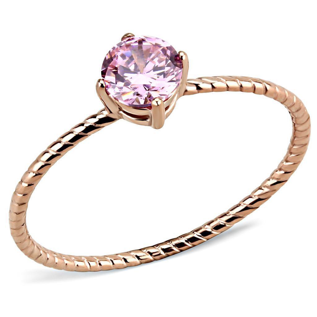 TK3558 - IP Rose Gold(Ion Plating) Stainless Steel Ring with AAA Grade ...