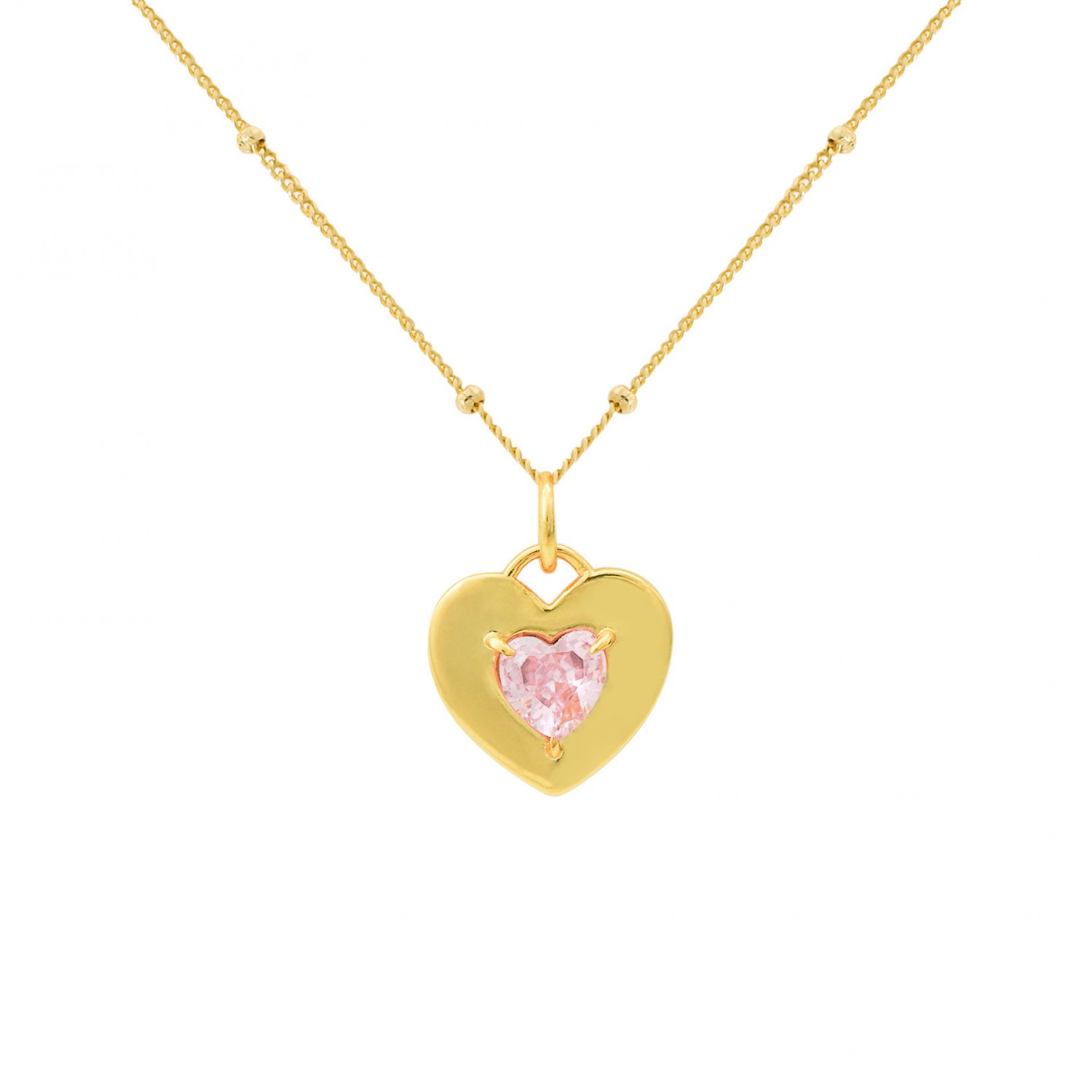 Dual Two Sides Wearing Styles Pink CZ Heart 925 Sterling Silver ...